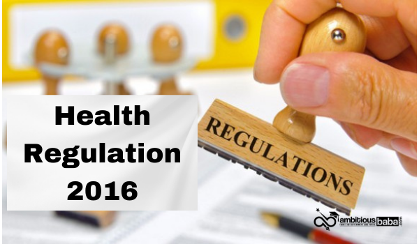 Health Regulation 2016 One-liners