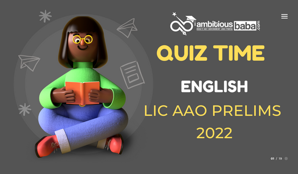 LIC AAO Pre English Language Quiz – 1