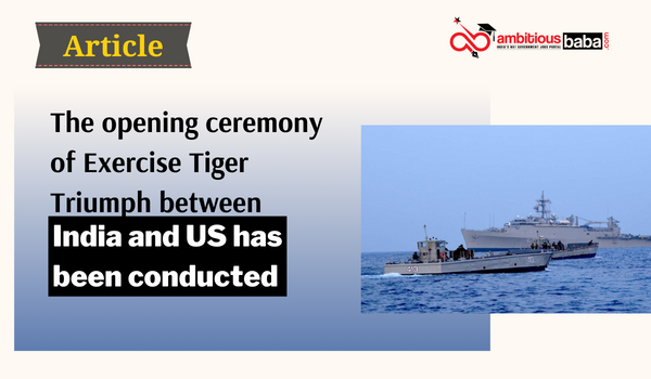 The opening ceremony of Exercise Tiger Triumph between India and US has ...
