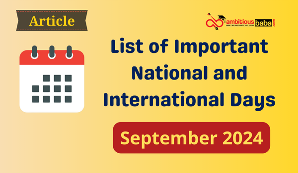 Important National and International Days in September 2024