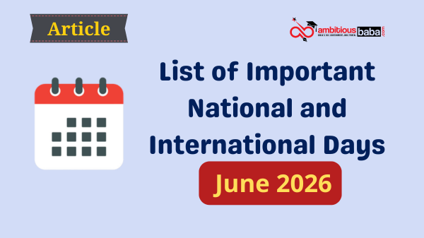 Important National and International Days in June 2026